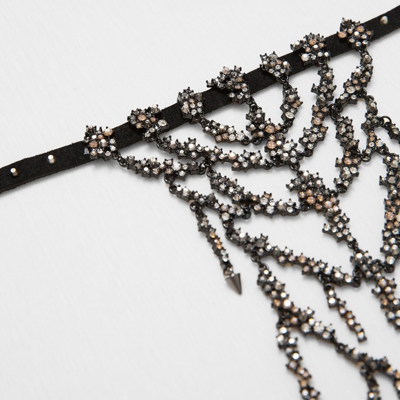 Zara | Jewelry | Zara Cascading Gem Choker | Poshmark